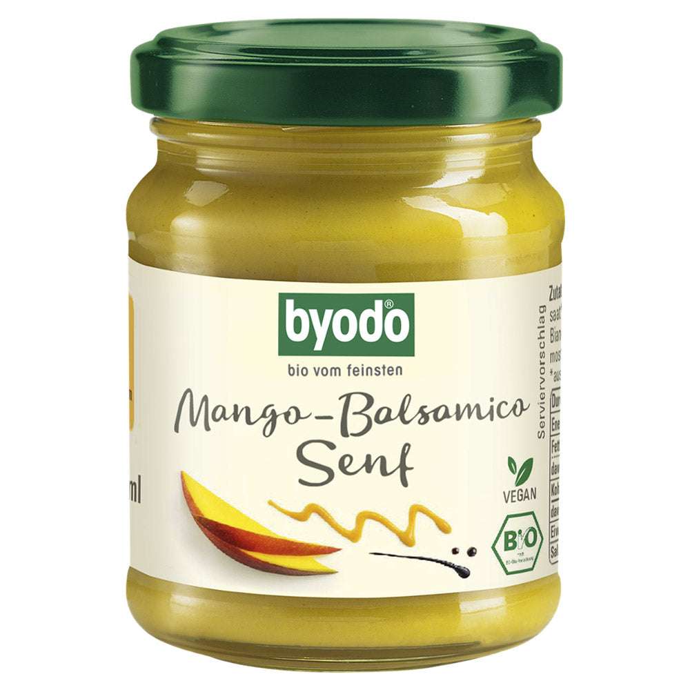 Bestelle jetzt den Bio Mango-Balsamico Senf von BYODO 125ml – Auwald Bio